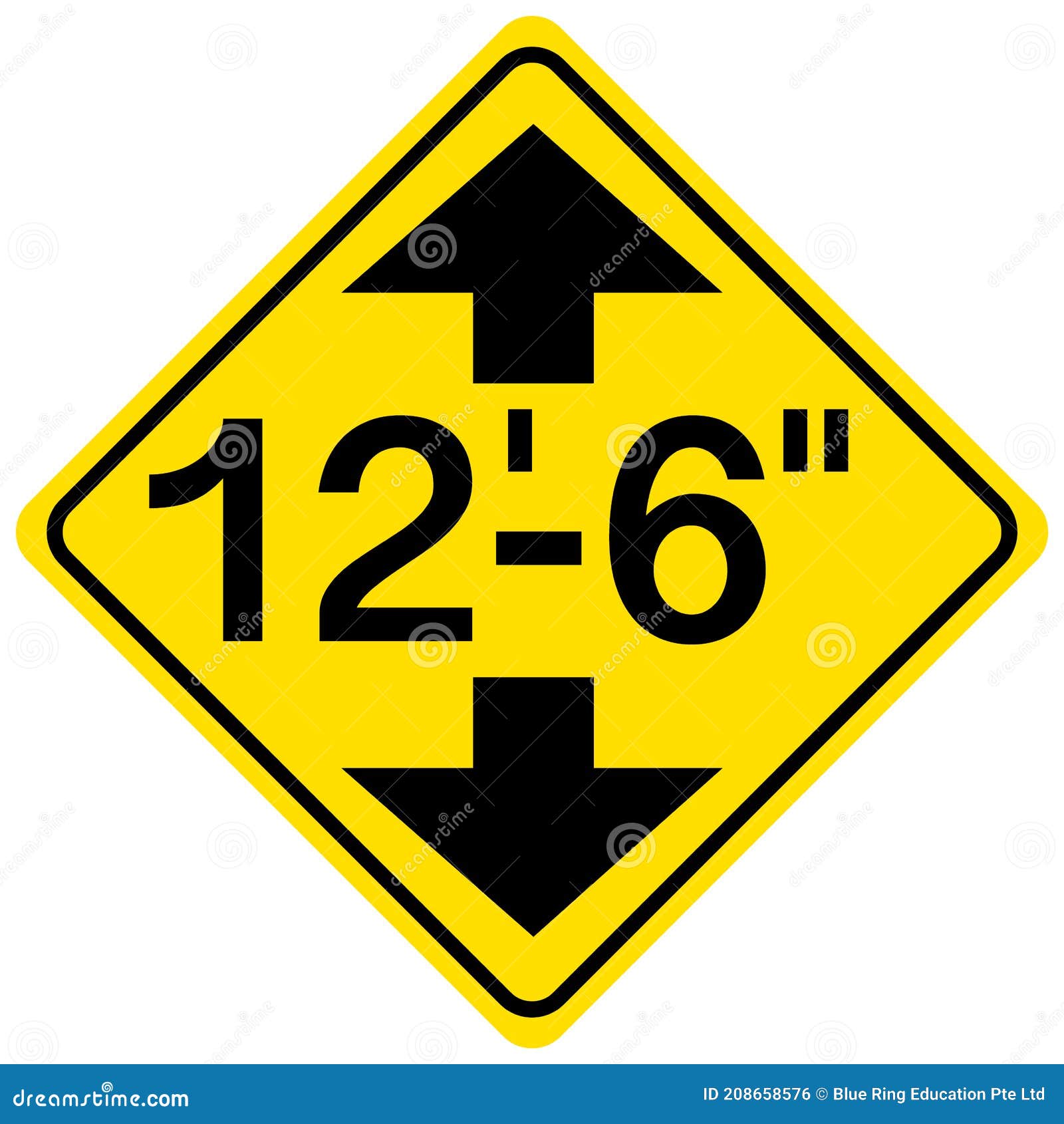 Low Clearance Traffic Sign on White Background Stock Vector ...