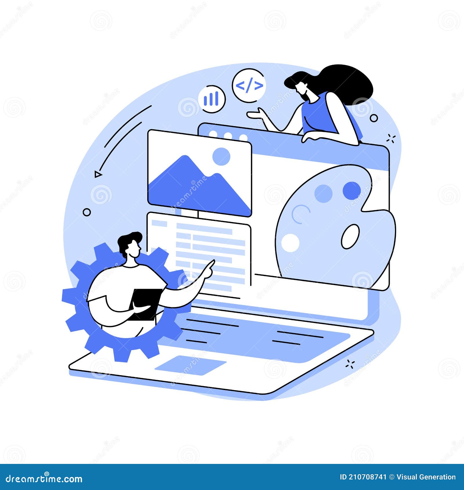 Low Code Development Abstract Concept Vector Illustration. Stock Vector ...