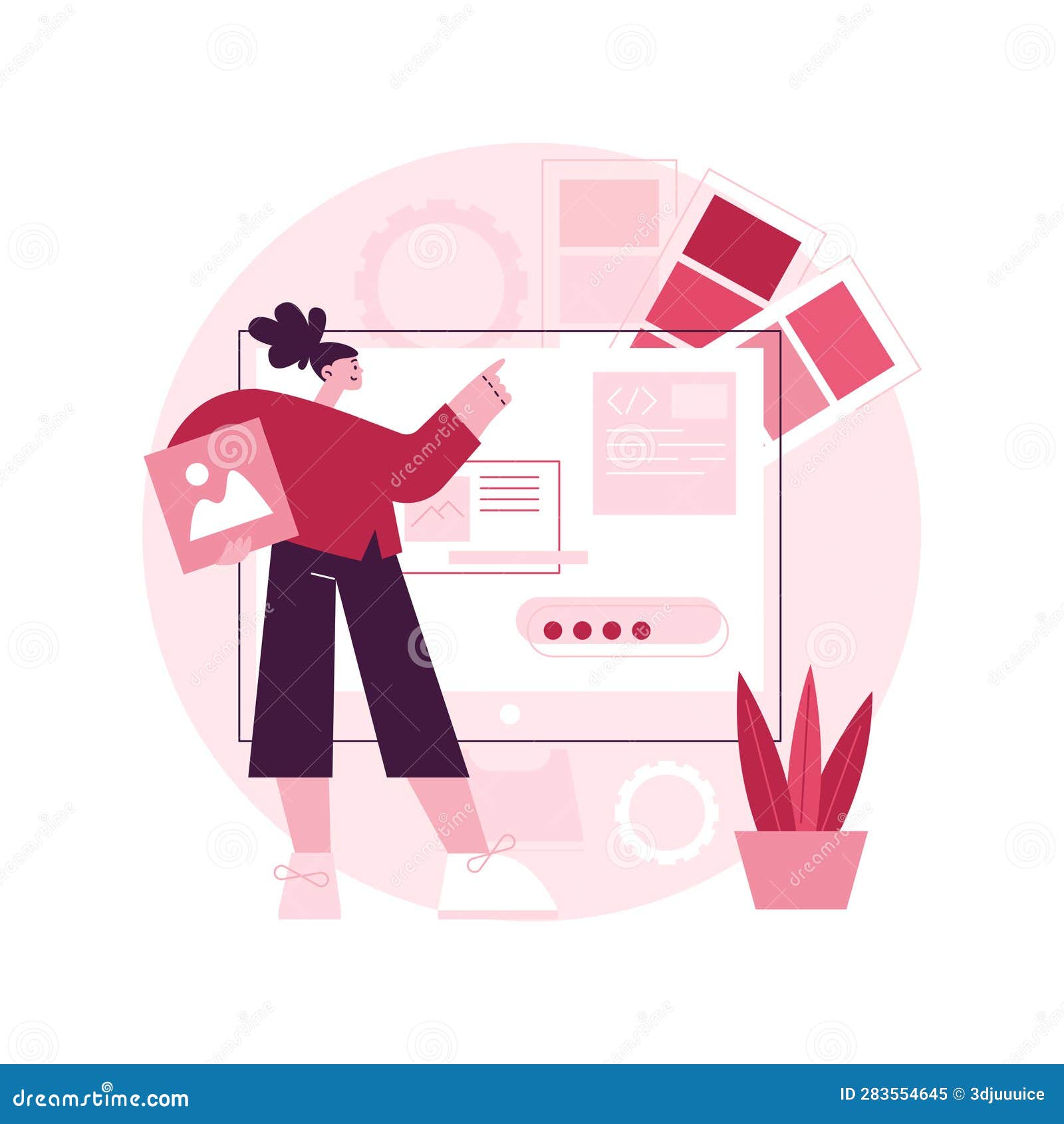 Low Code Development Abstract Concept Vector Illustration Stock Vector