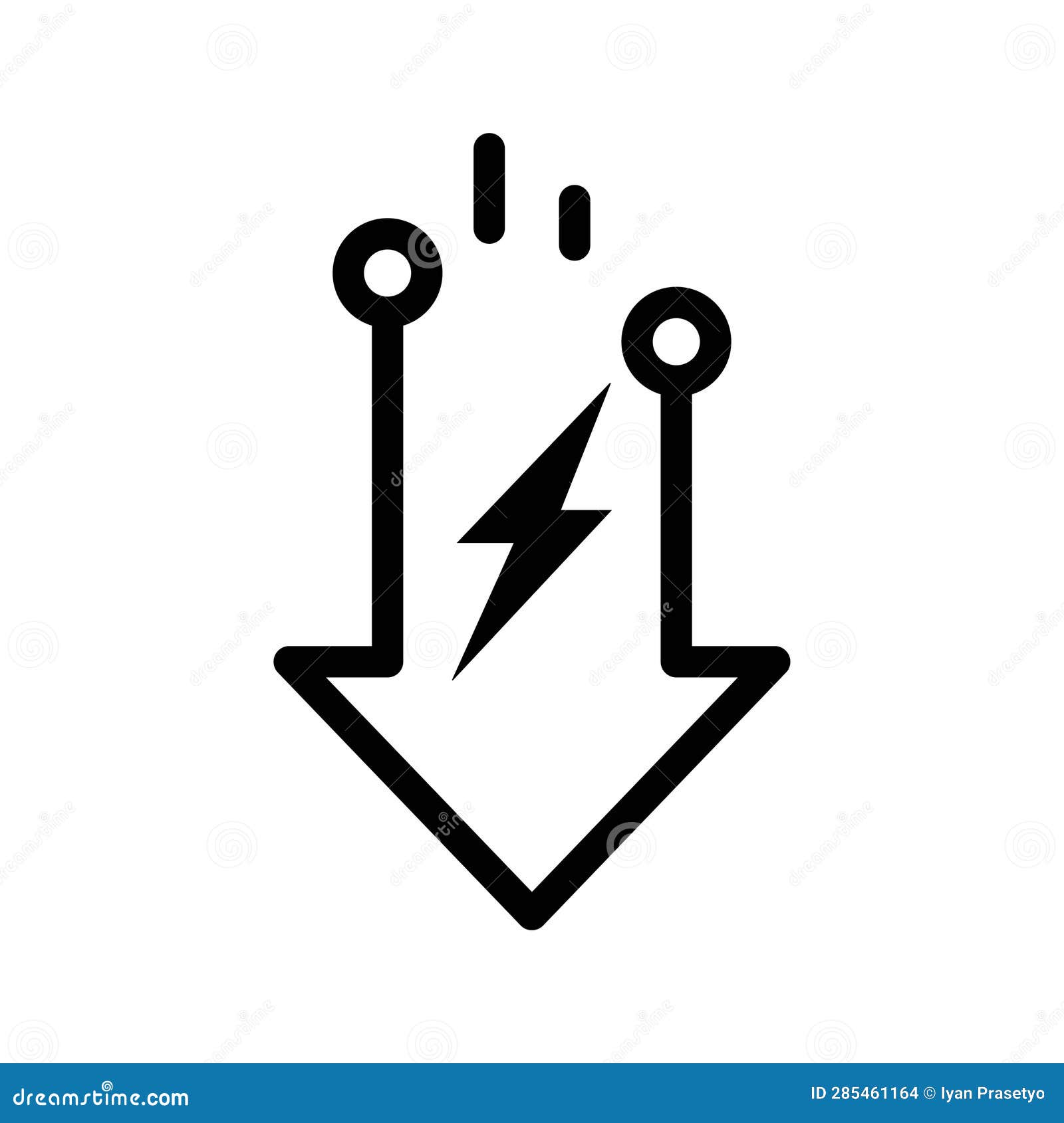 Low Consumption Electricity Icon, Reduce Energy Charge, Thin Line Web ...