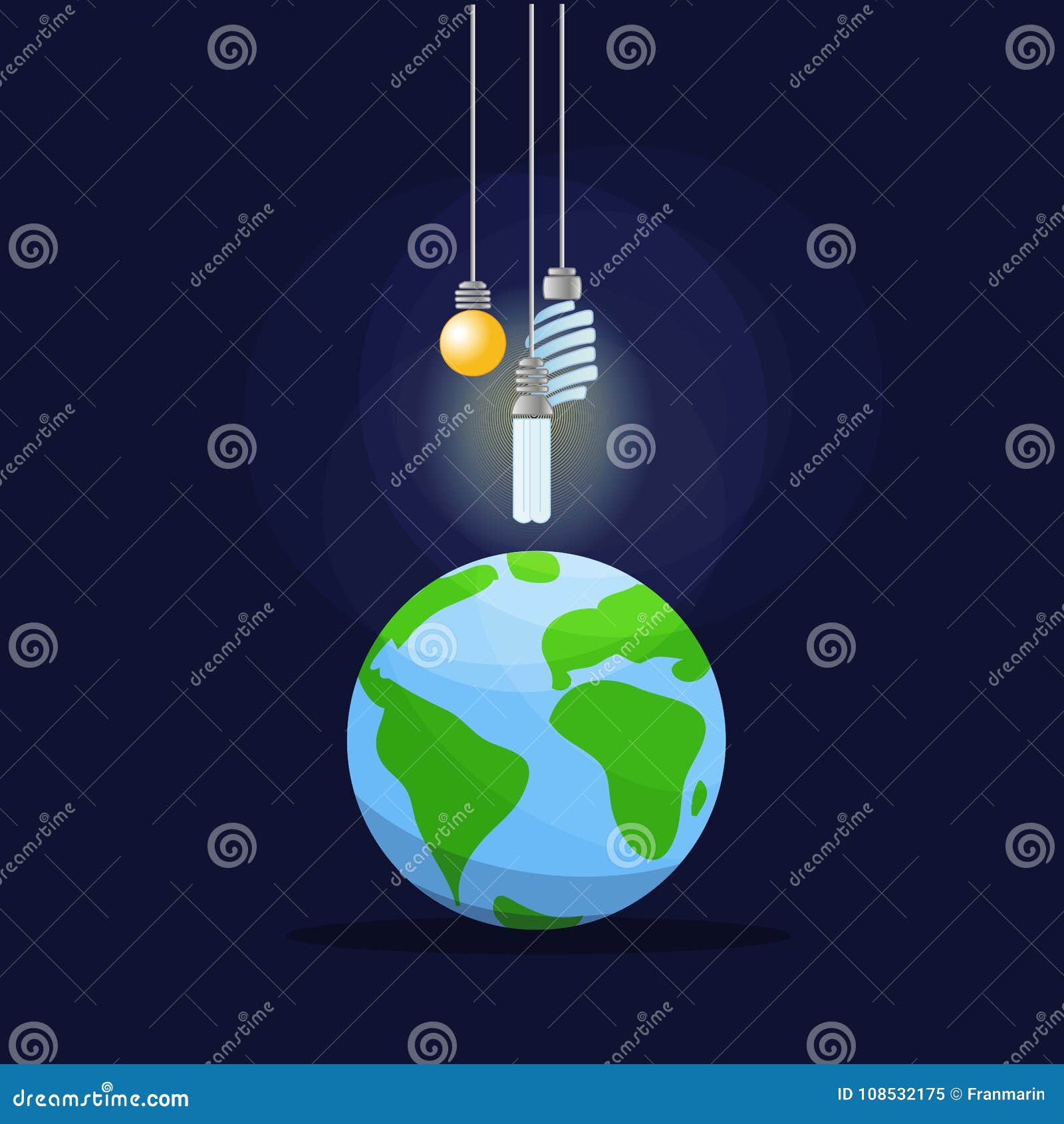Low consumption lighting stock vector. Illustration of global - 108532175