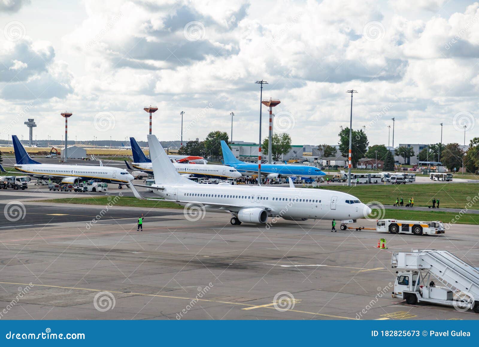 Low-cost Airplanes Queue for Loading on Airfield Editorial Stock Photo ...