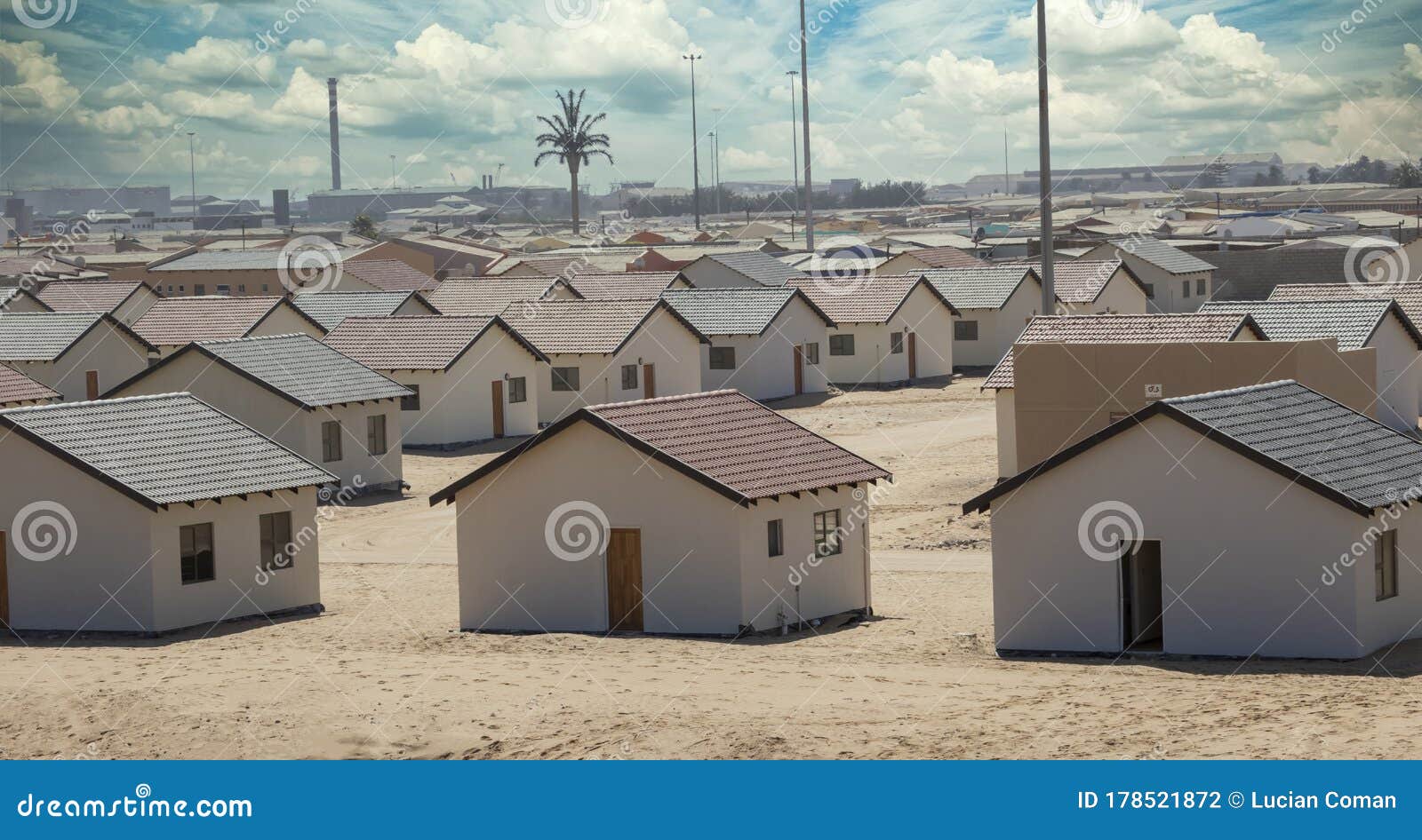 Low cost housing Namibia stock photo. Image of construction - 178521872