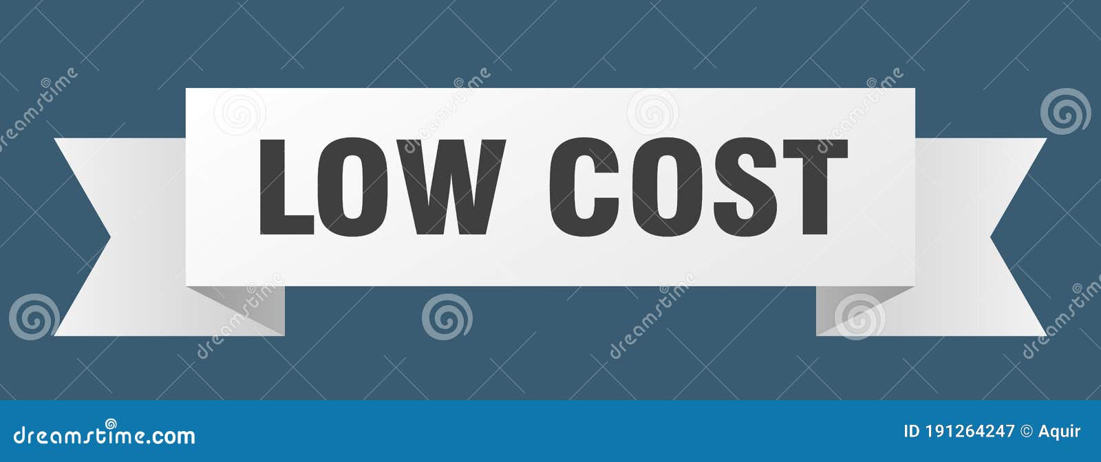 Low cost ribbon. stock vector. Illustration of paper - 191264247