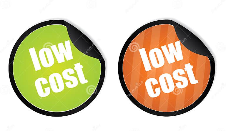 Low cost stickers stock vector. Illustration of label - 17409674