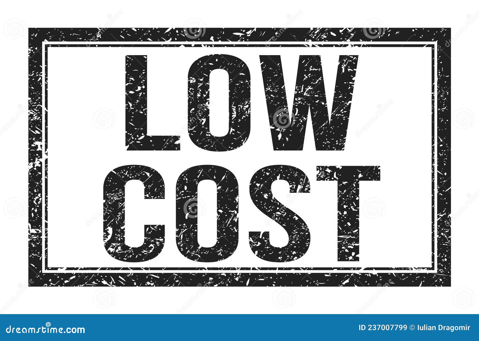 LOW COST, Words on Black Rectangle Stamp Sign Stock Illustration ...