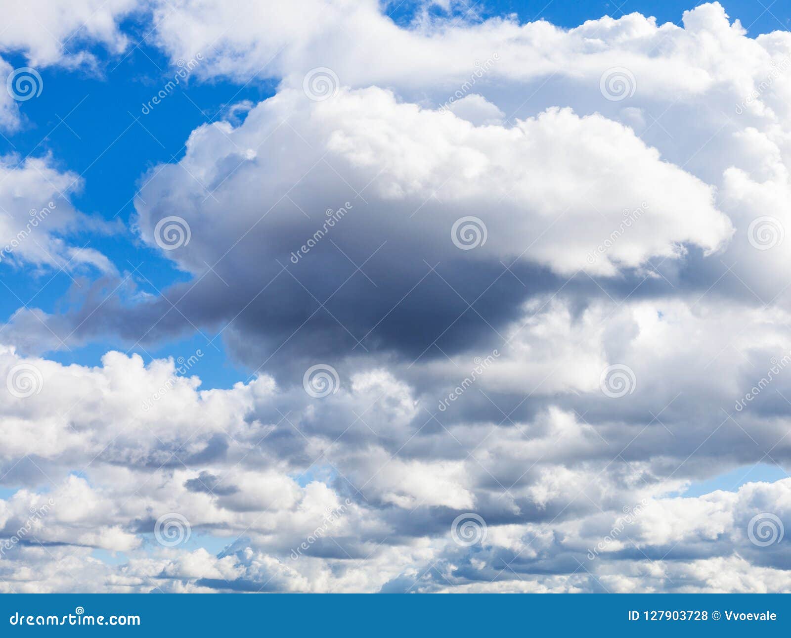 Low Dark Cumulus Clouds in Blue Sky in September Stock Photo - Image of ...