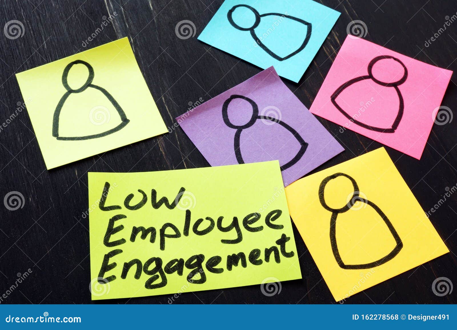 Low Employee Engagement. Stack of Memo Sticks Stock Photo - Image of ...