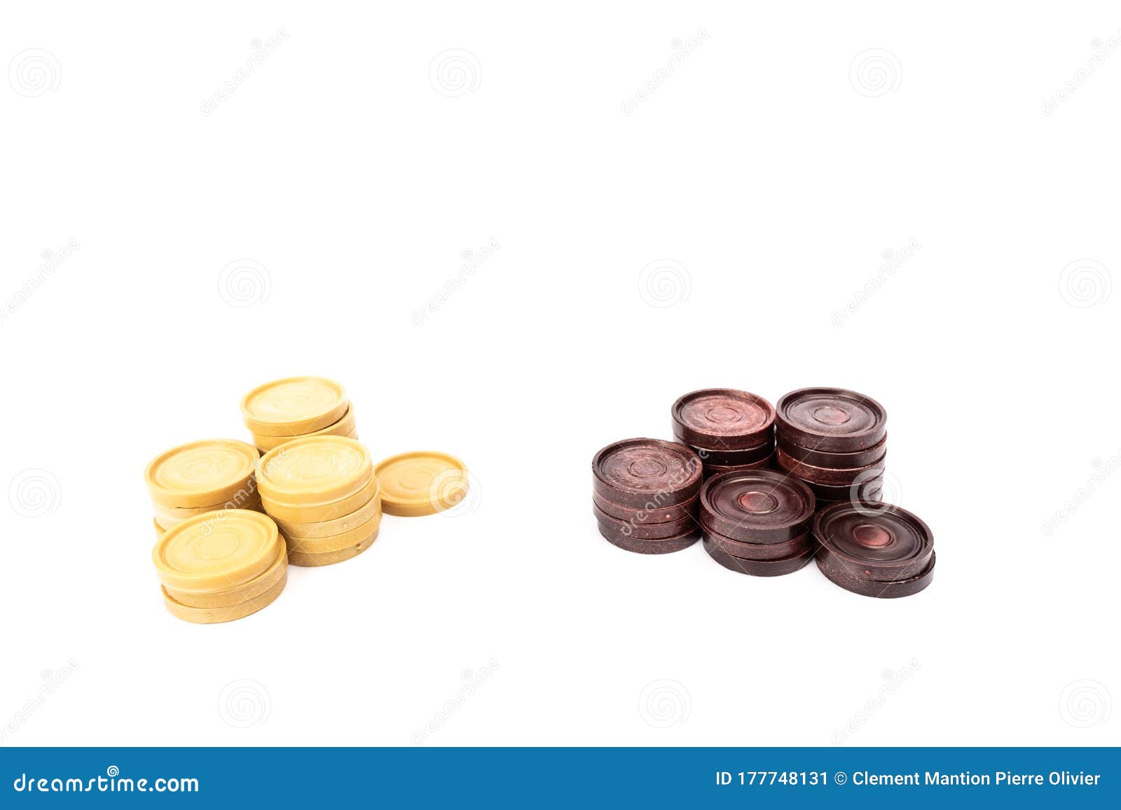 Low-end Plastic Round Checkers Piece in White Background Stock Image ...