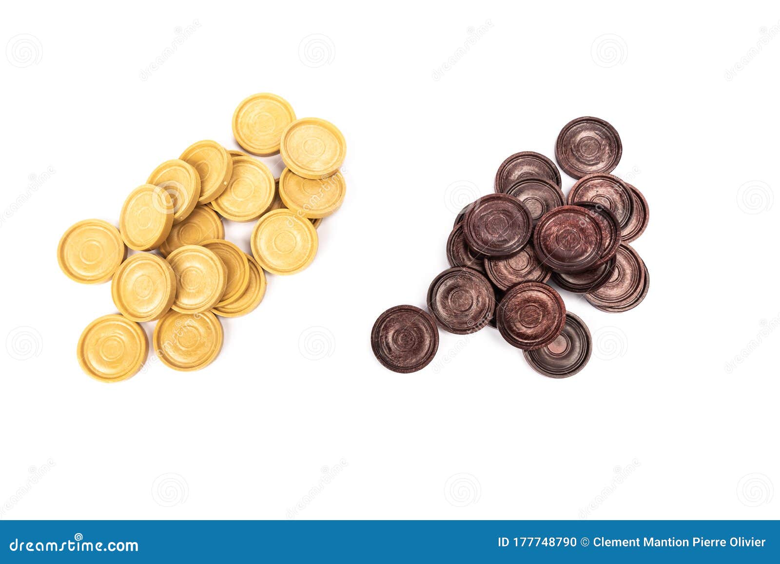Low-end Plastic Round Checkers Piece in White Background Stock Photo ...