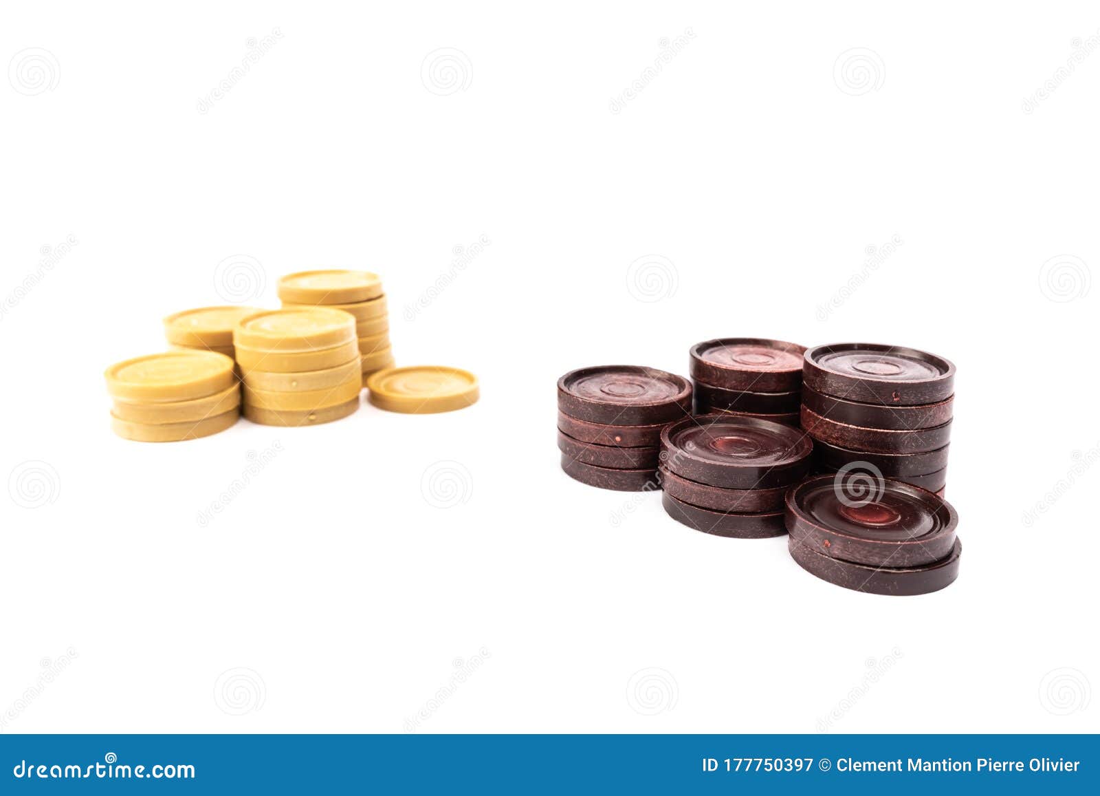 Low-end Plastic Round Checkers Piece in White Background Stock Image ...