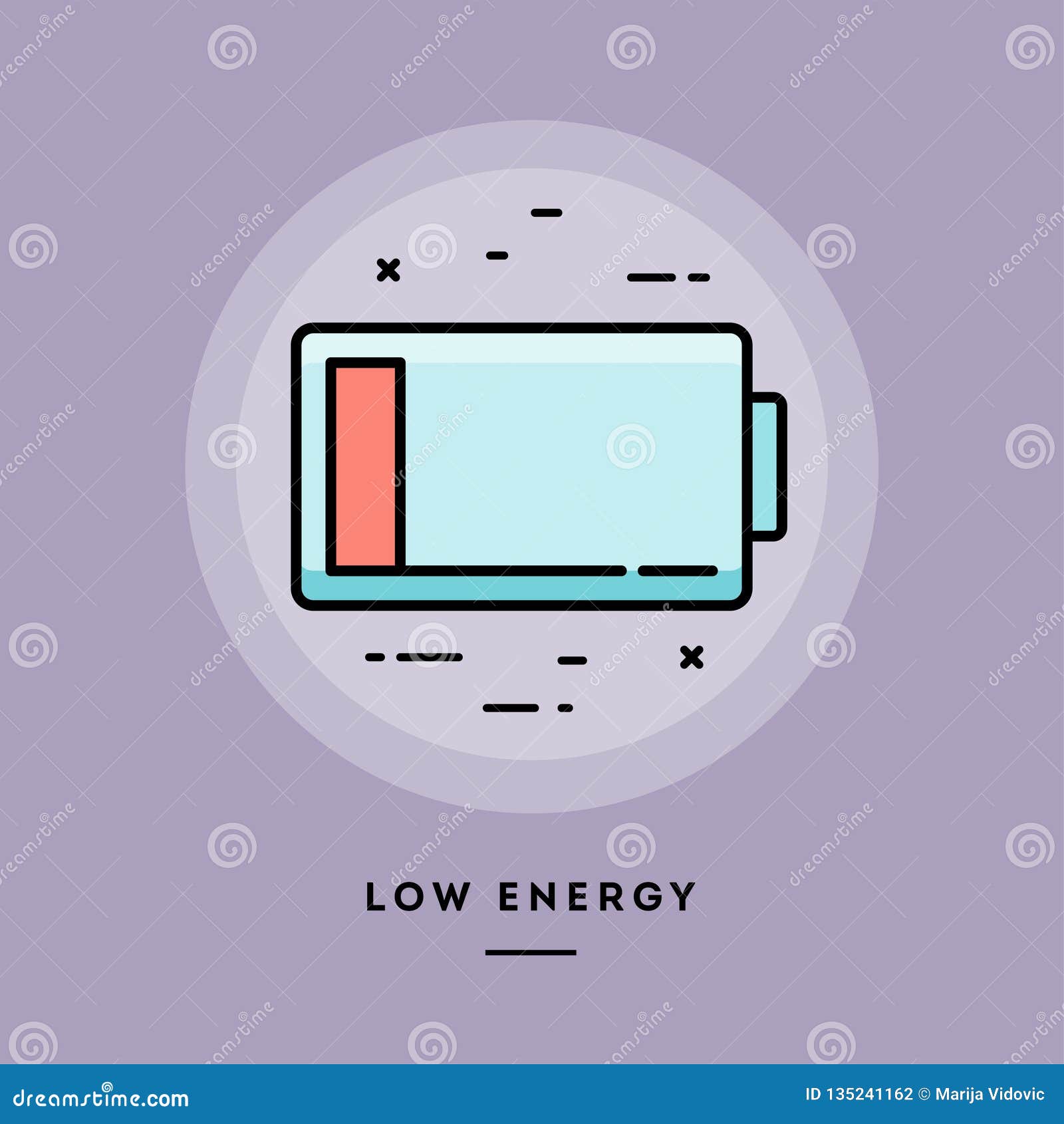 Low Energy, Flat Design Thin Line Banner. Vector Illustration. Stock ...