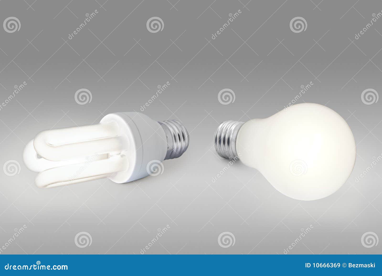 Low Energy Light Bulb Against Normal Light Bulb Stock Image - Image of ...