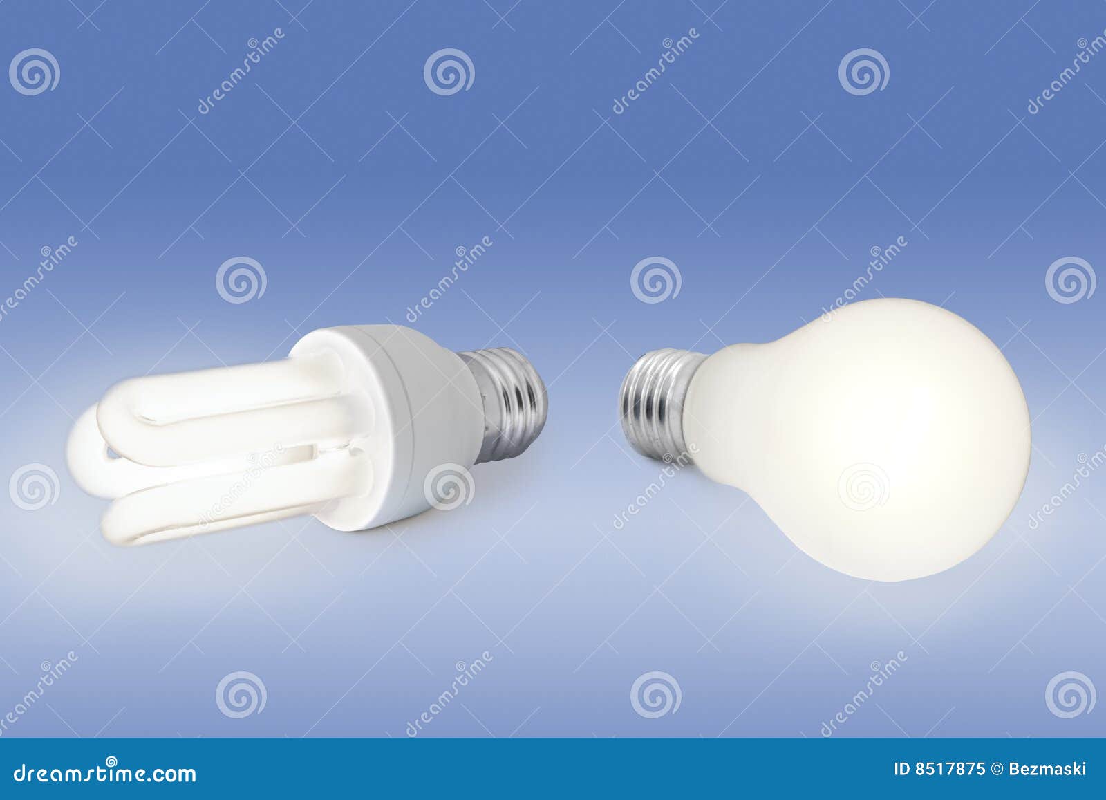 Low Energy Light Bulb Against Normal Light Bulb Stock Image - Image of ...