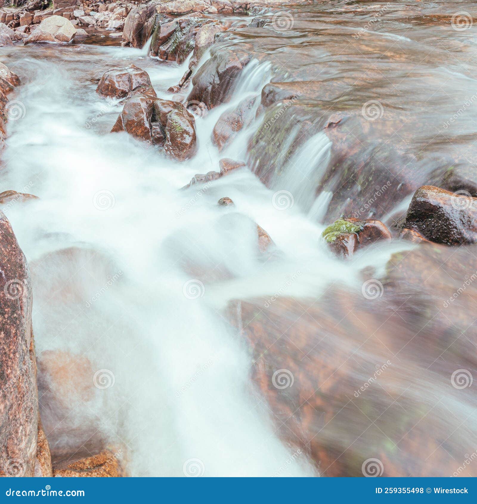 Low Exposure of Water Flowing Over the Rocks. Stock Photo - Image of ...