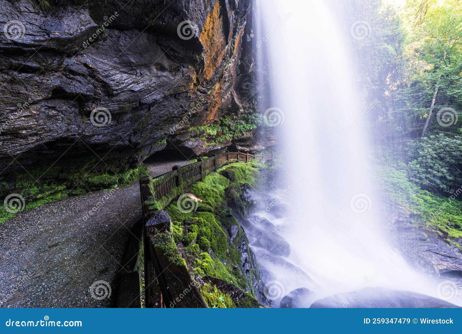 Low Exposure of a Waterfall Flowing Down the Rocks. Stock Image - Image ...