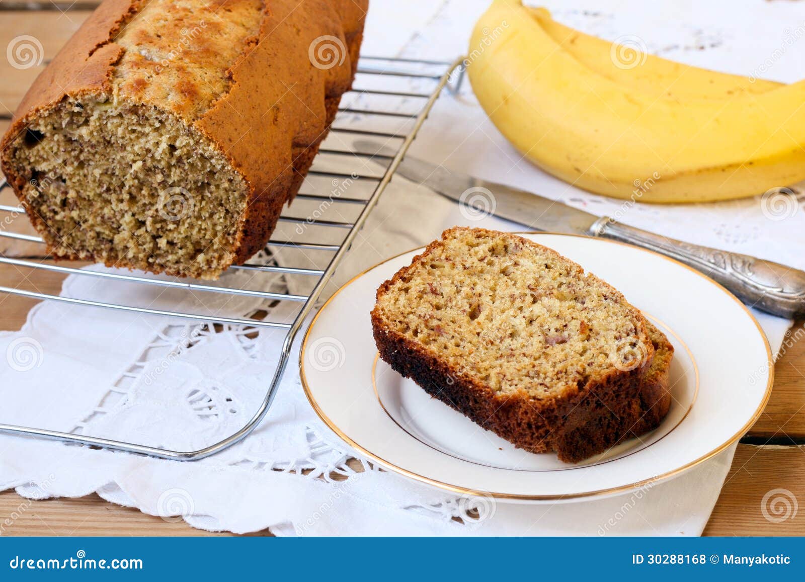Banana bread stock photo. Image of cake, food, bread - 30288168