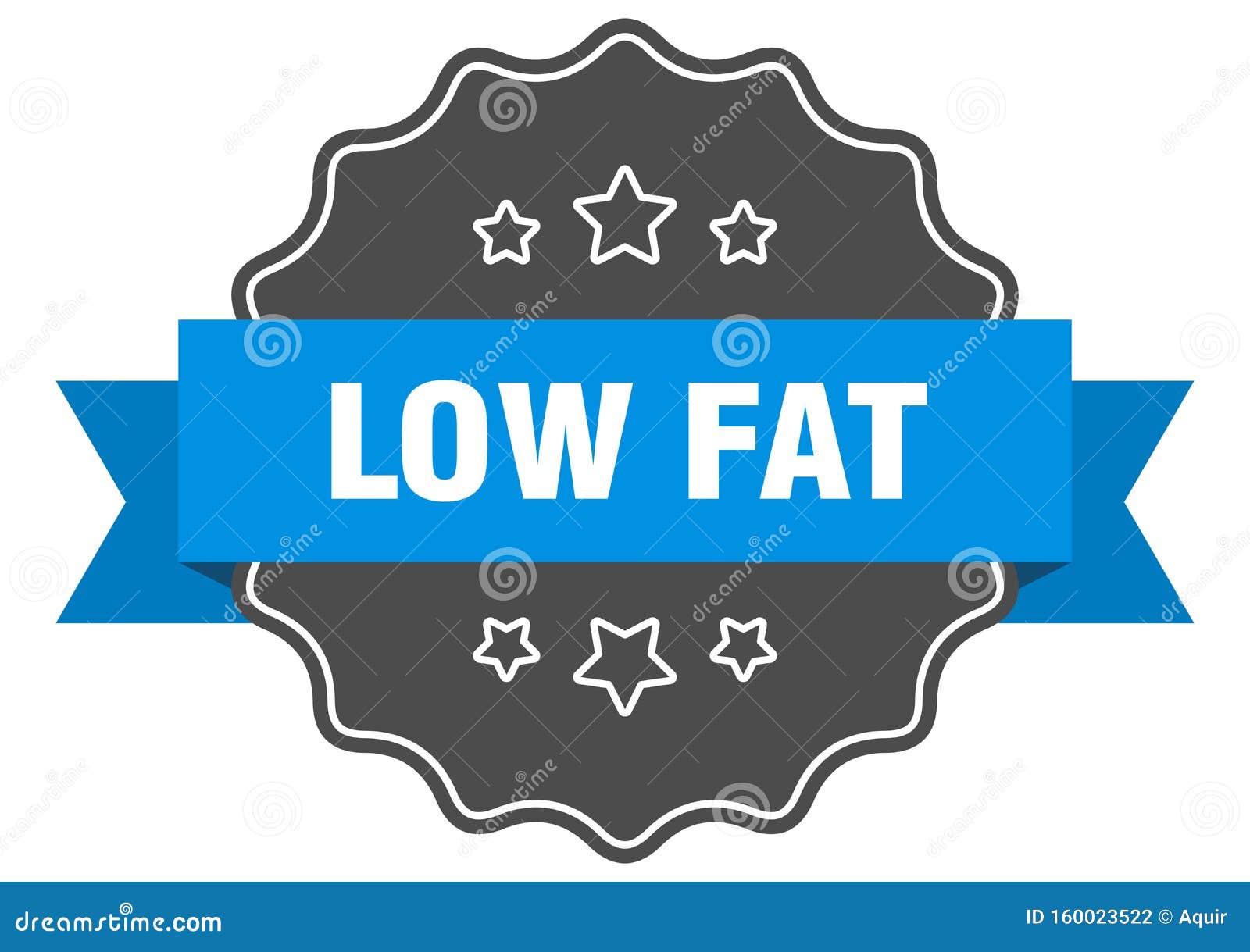 Low fat label stock vector. Illustration of label, round - 160023522