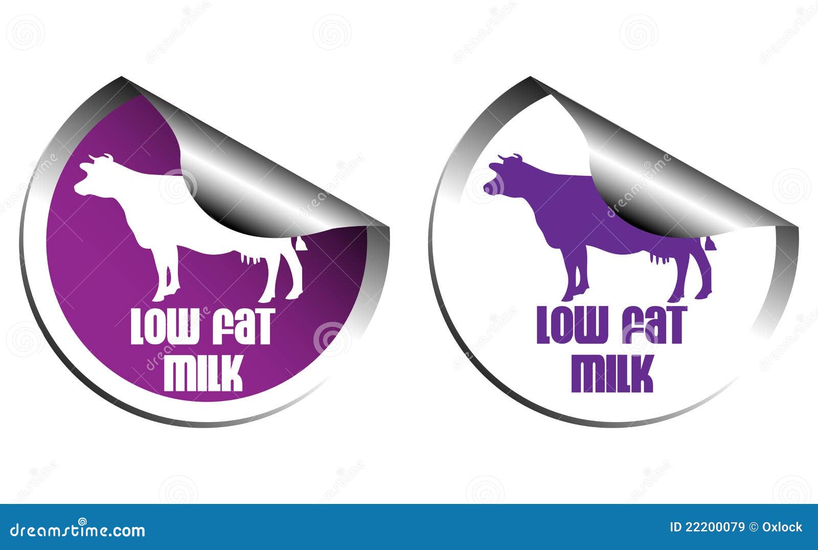 Low fat milk stickers stock vector. Illustration of milk - 22200079