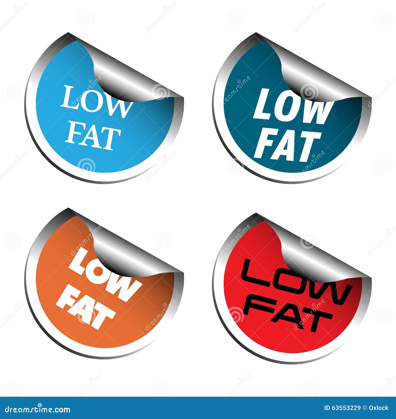 Low fat stickers stock vector. Illustration of milk, store - 63553229