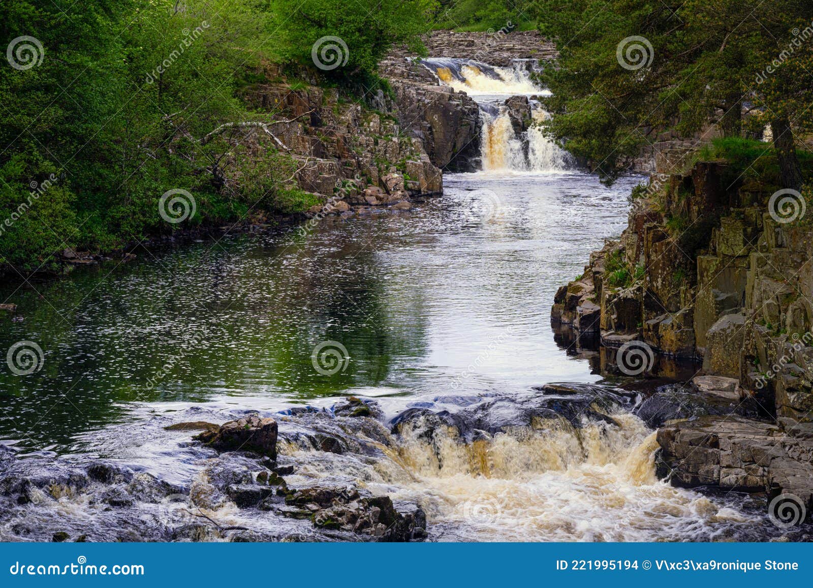 Low Force Waterfall on the River Tees, North Pennines, England Stock ...