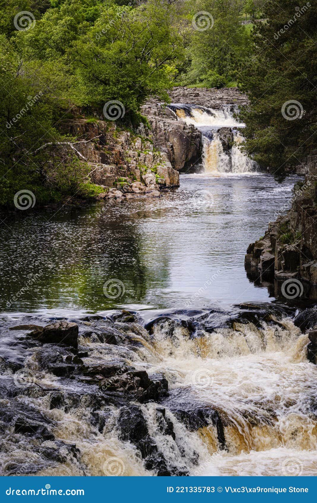 Low Force Waterfall on the River Tees, North Pennines, England Stock ...