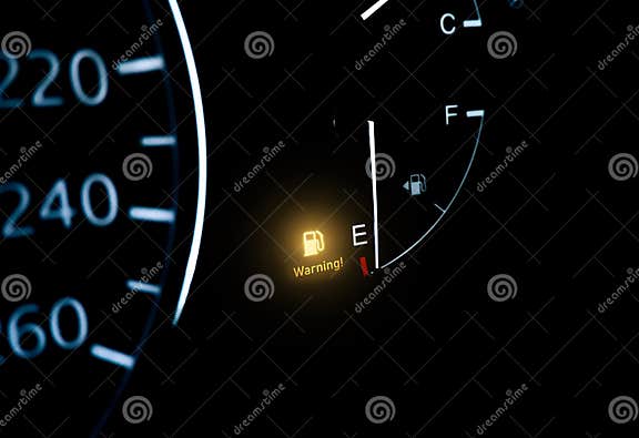 Low Fuel Indicator Light on Car Dashboard Stock Image - Image of copy ...