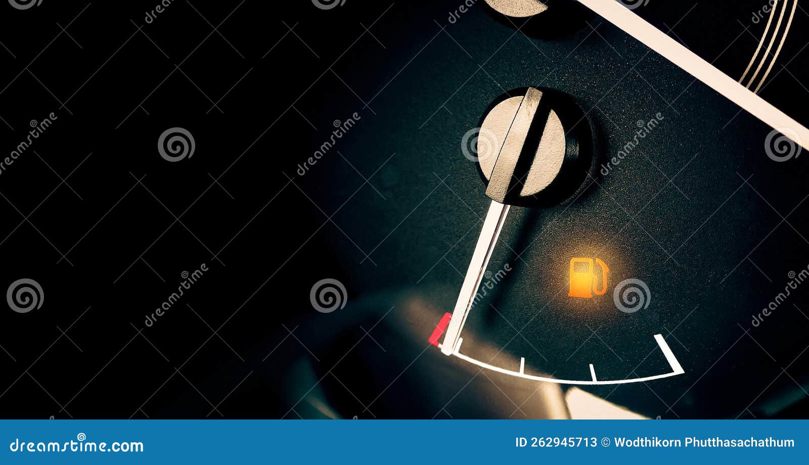Low Fuel Indicator Light on Car Dashboard ,copy Space Stock Image ...