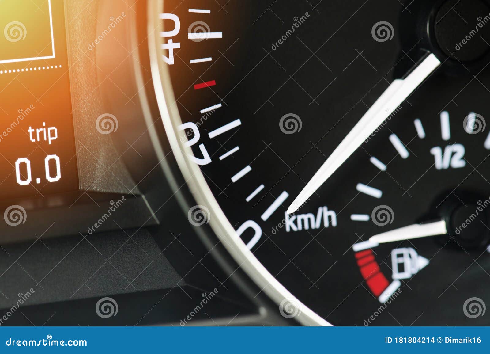 Low gas car level stock photo. Image of automobile, measurement - 181804214