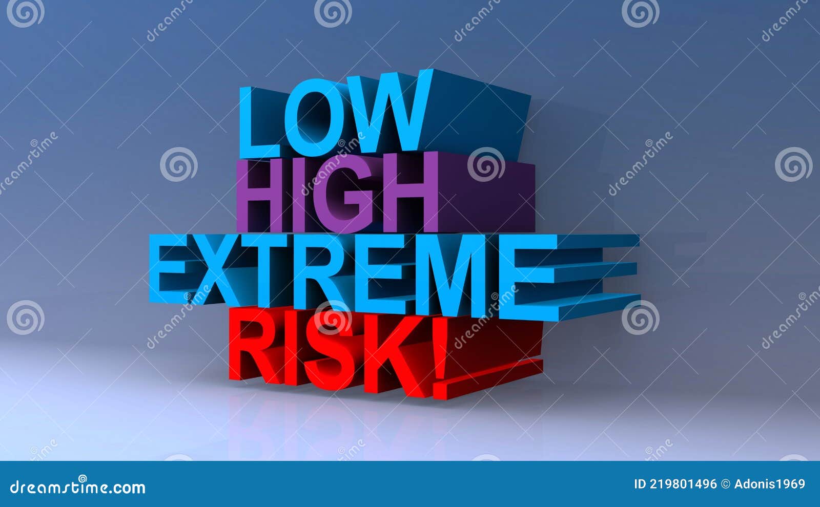 Low High Extreme Risk on Blue Stock Illustration - Illustration of ...