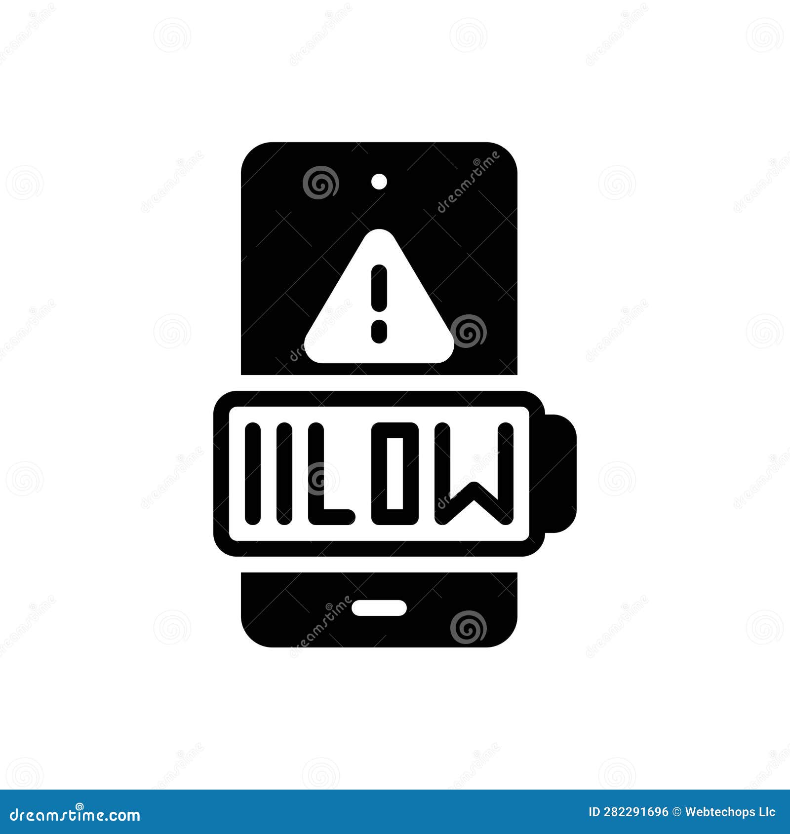 Black Solid Icon for Low, Discharge and Power Stock Illustration ...