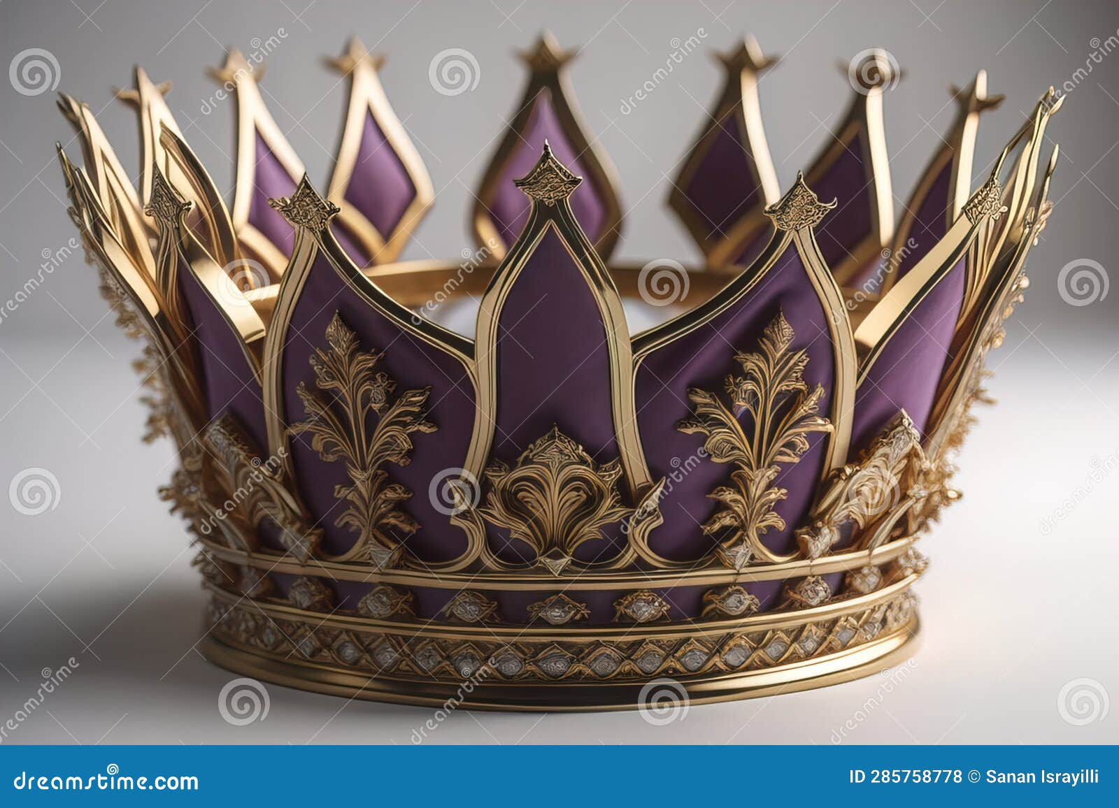 Low Key Image of Beautiful Golden Queen, King Crown. Ai Generative ...
