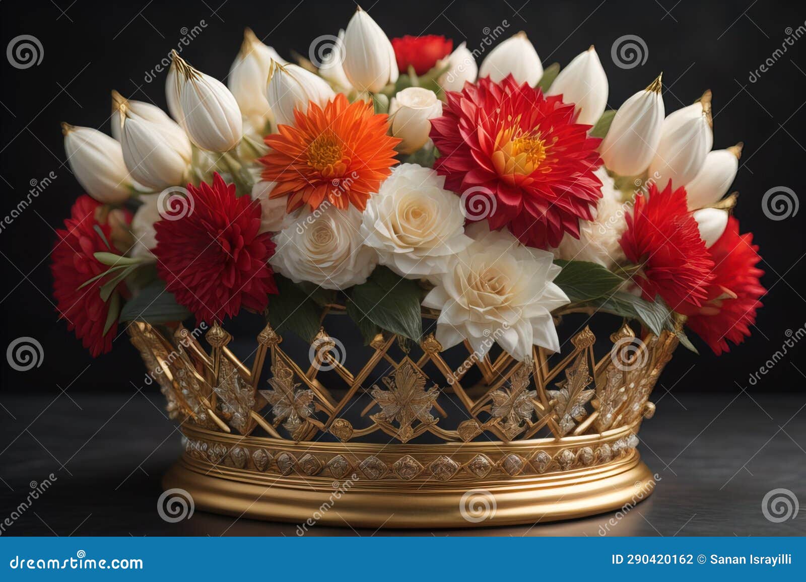 Low Key Image of Beautiful Golden Queen, King Crown. Ai Generative ...