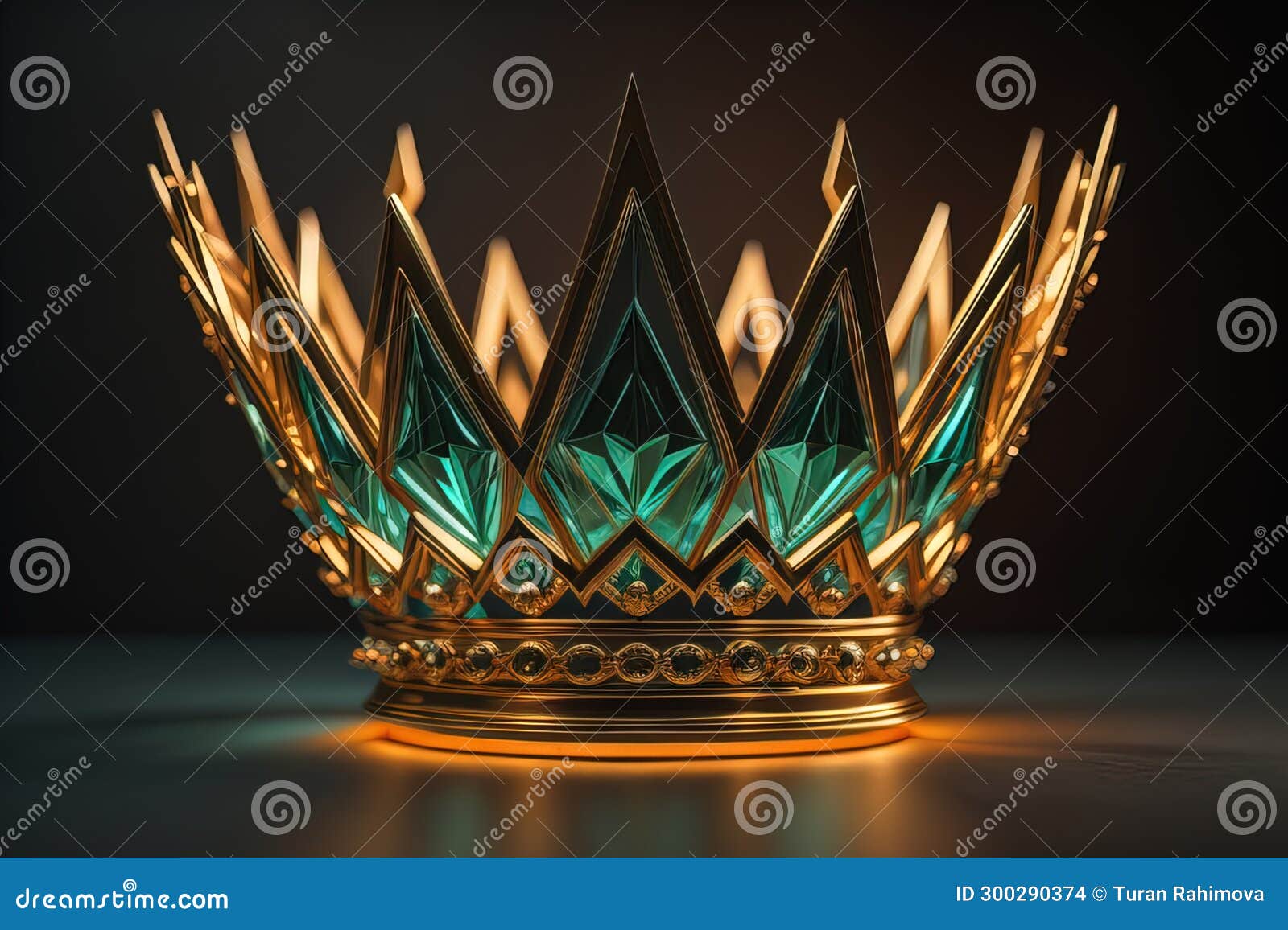 Low Key Image of Beautiful Golden Queen, King Crown. Ai Generative ...