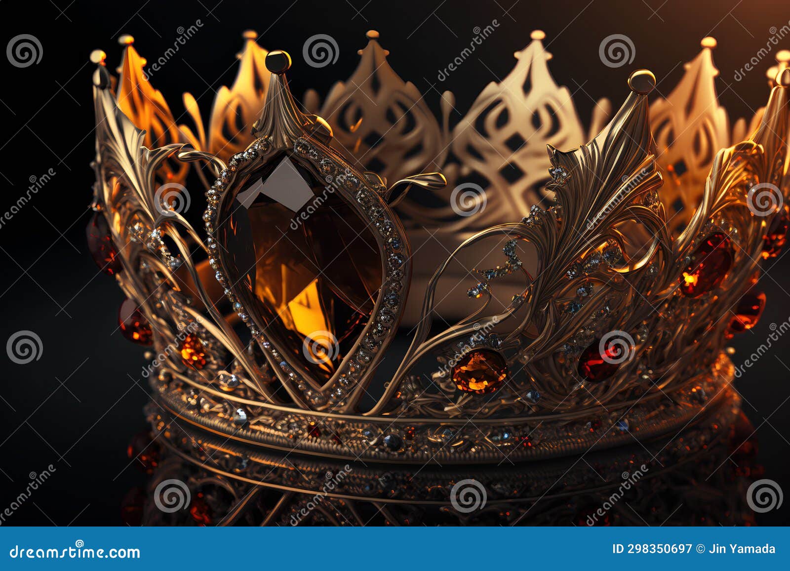 Low Key Image of Beautiful Queen/king Crown. 3d Rendering Stock ...