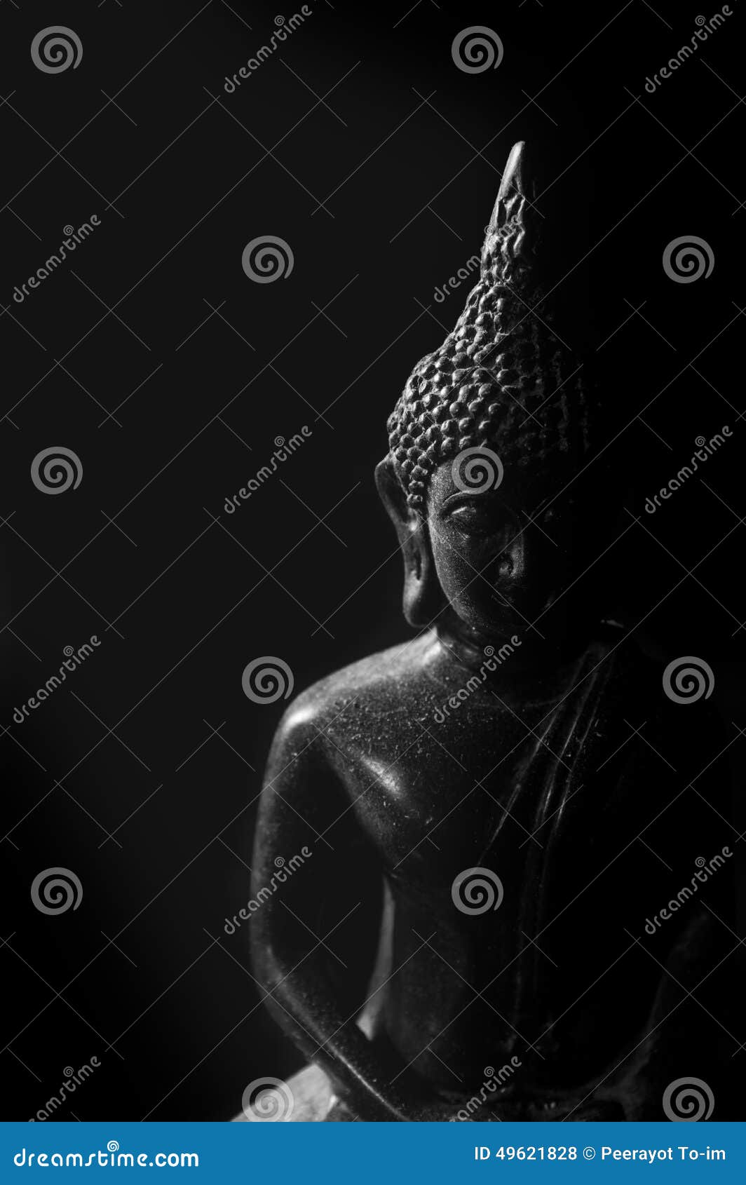 Low Key Light of Buddha Statue. Stock Photo - Image of hope, dark: 49621828