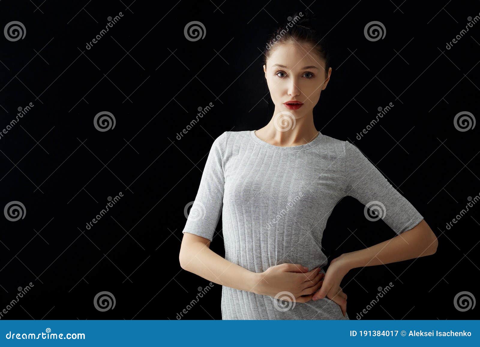 Low Key Portrait of Attractive Girl Stock Image - Image of hair, lady ...