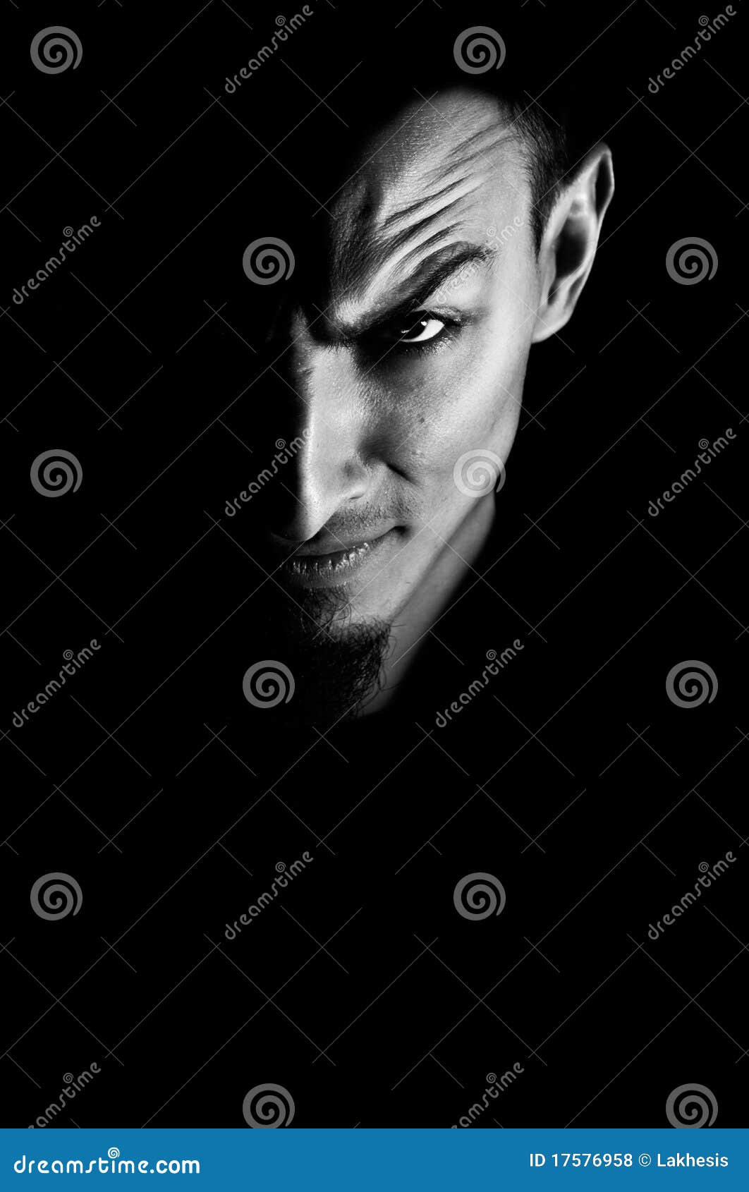 Low key portrait of evil stock photo. Image of evil, expression - 17576958