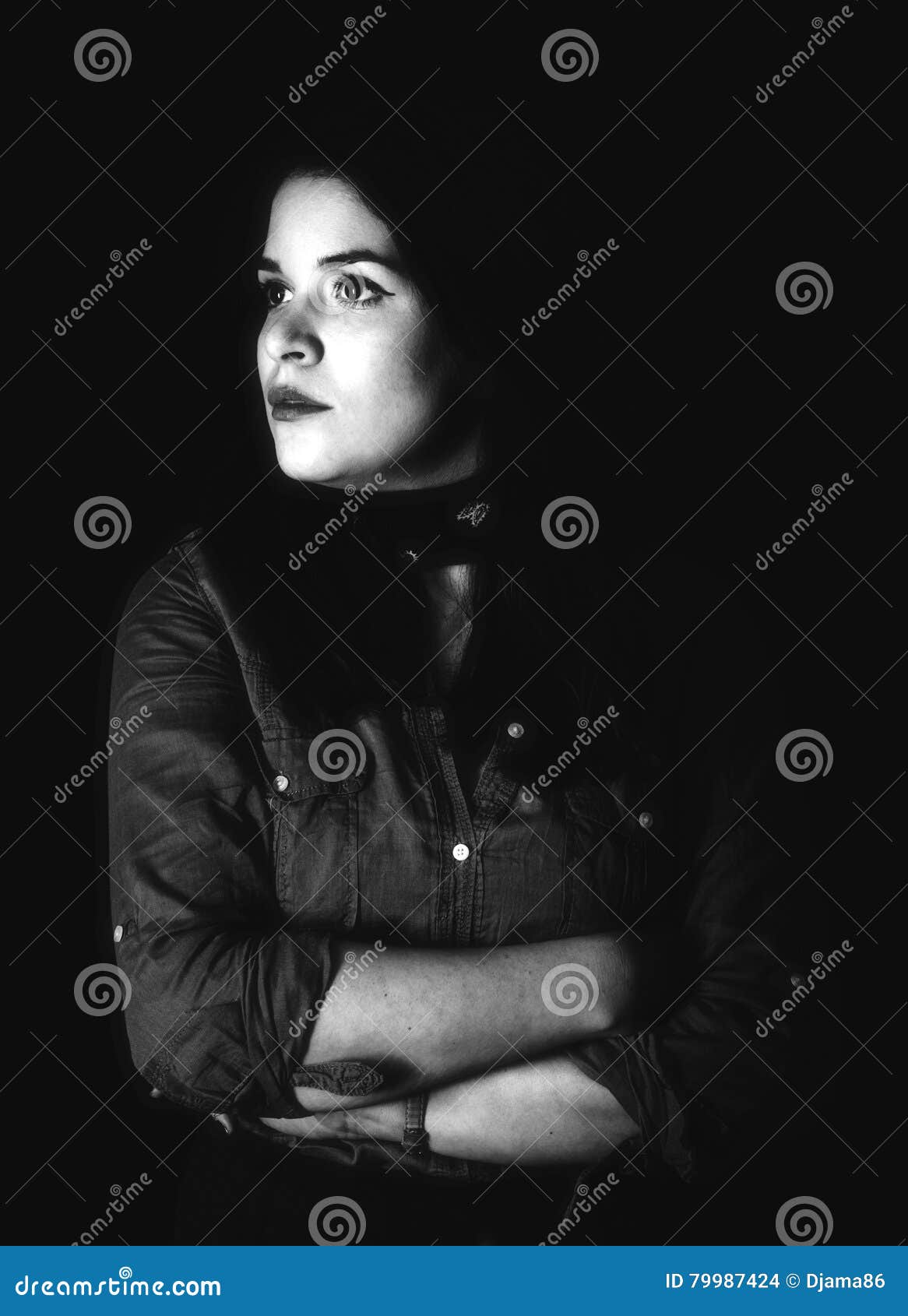 Low key portrait stock photo. Image of lighting, pensive - 79987424