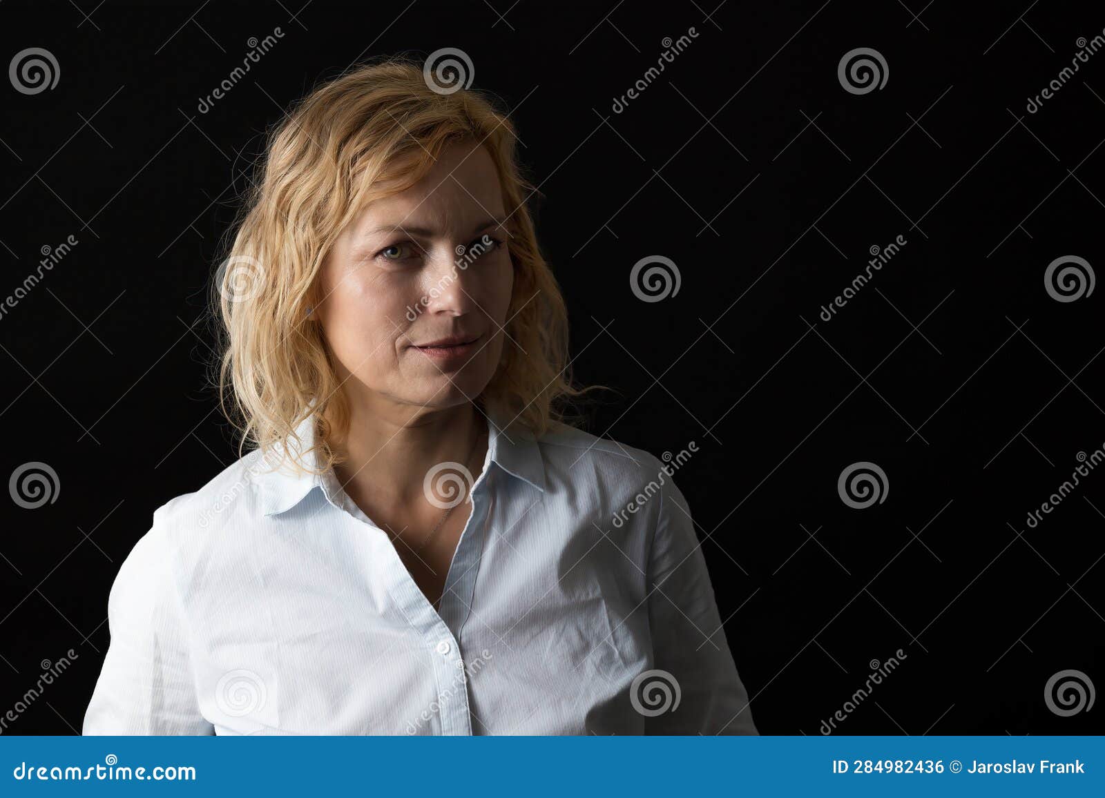 Low Key Portrait of Middle Age Woman Stock Photo - Image of beautiful ...