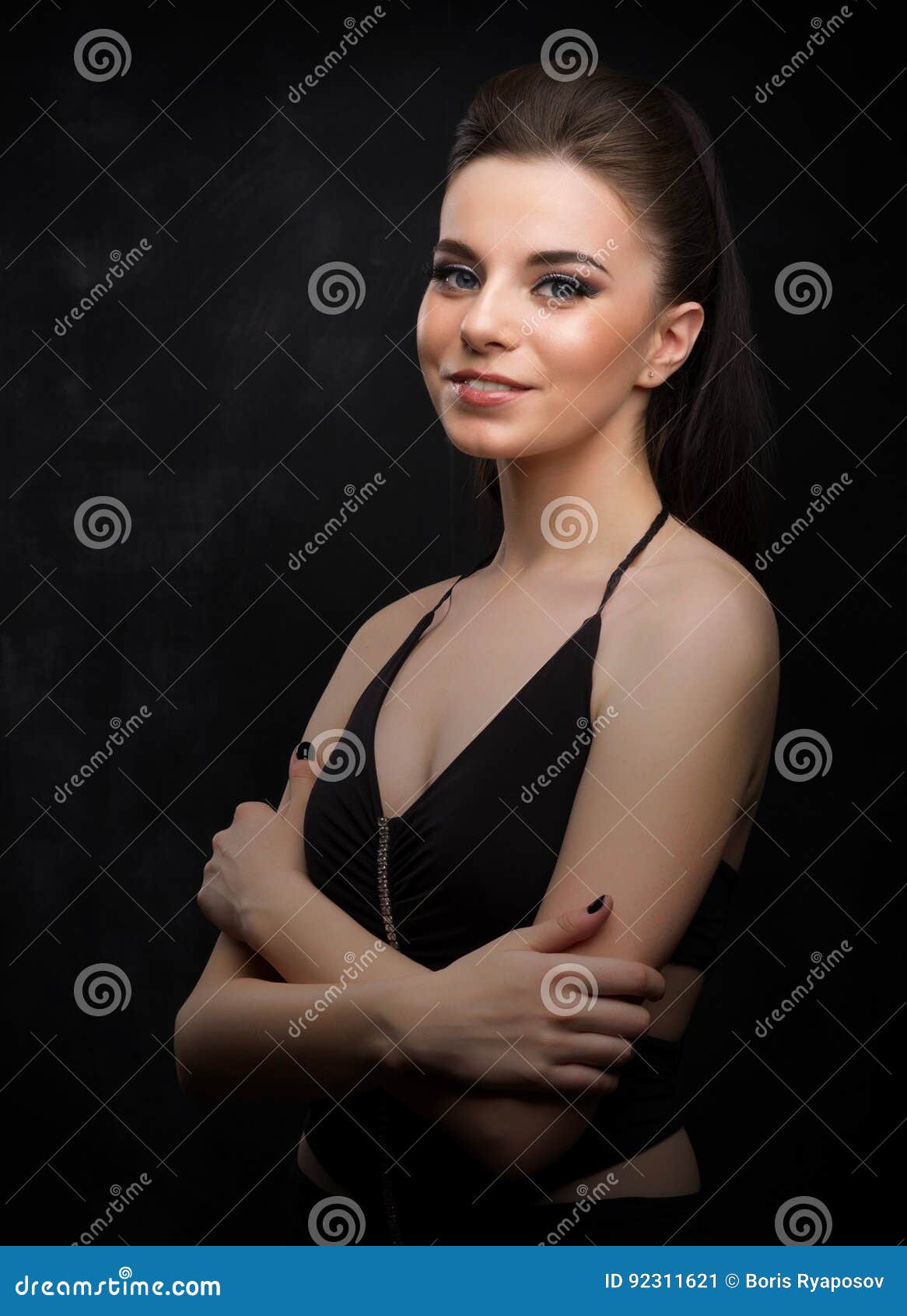 Low key portrait of woman stock image. Image of long - 92311621