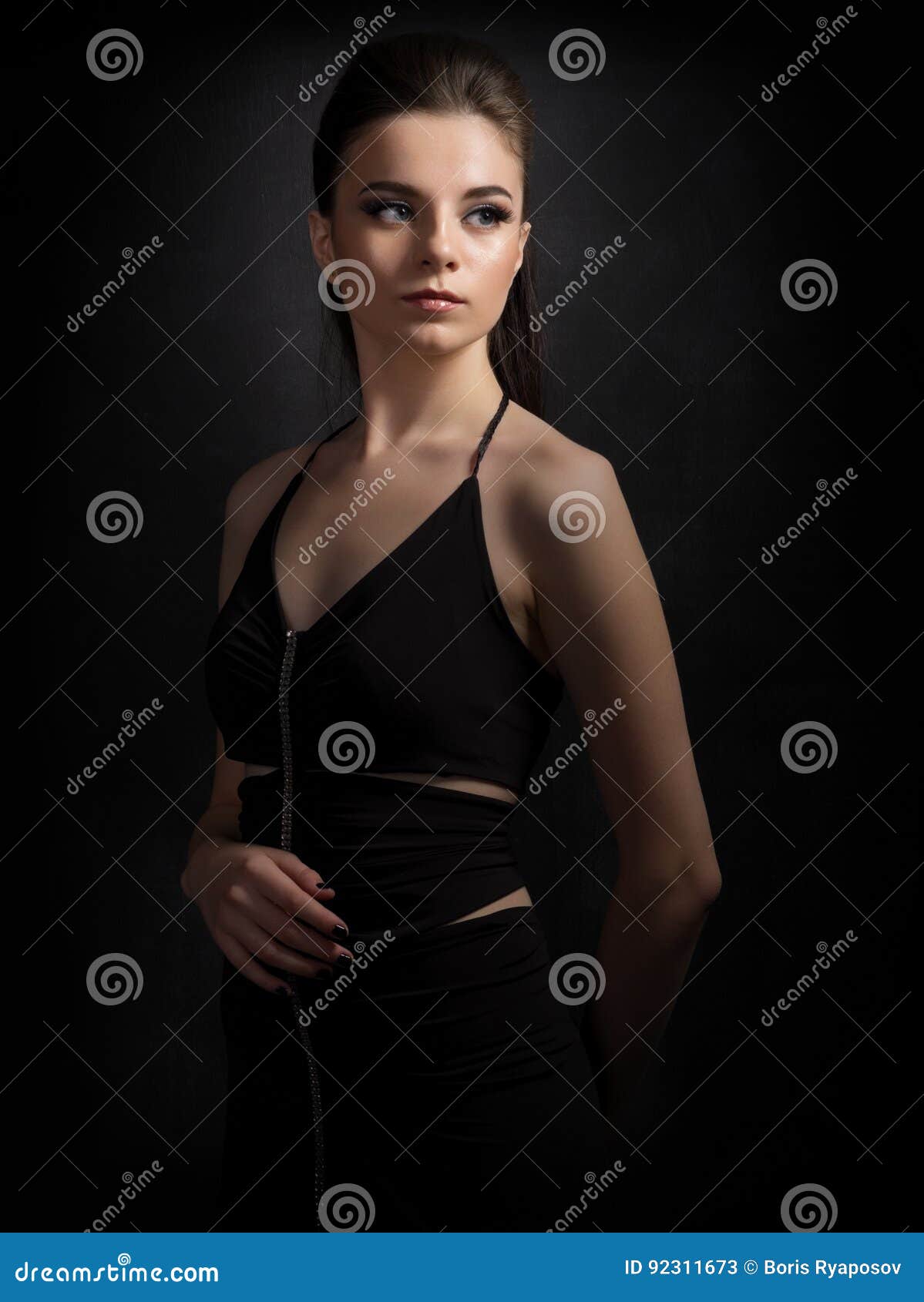 Low key portrait of woman stock image. Image of fashion - 92311673