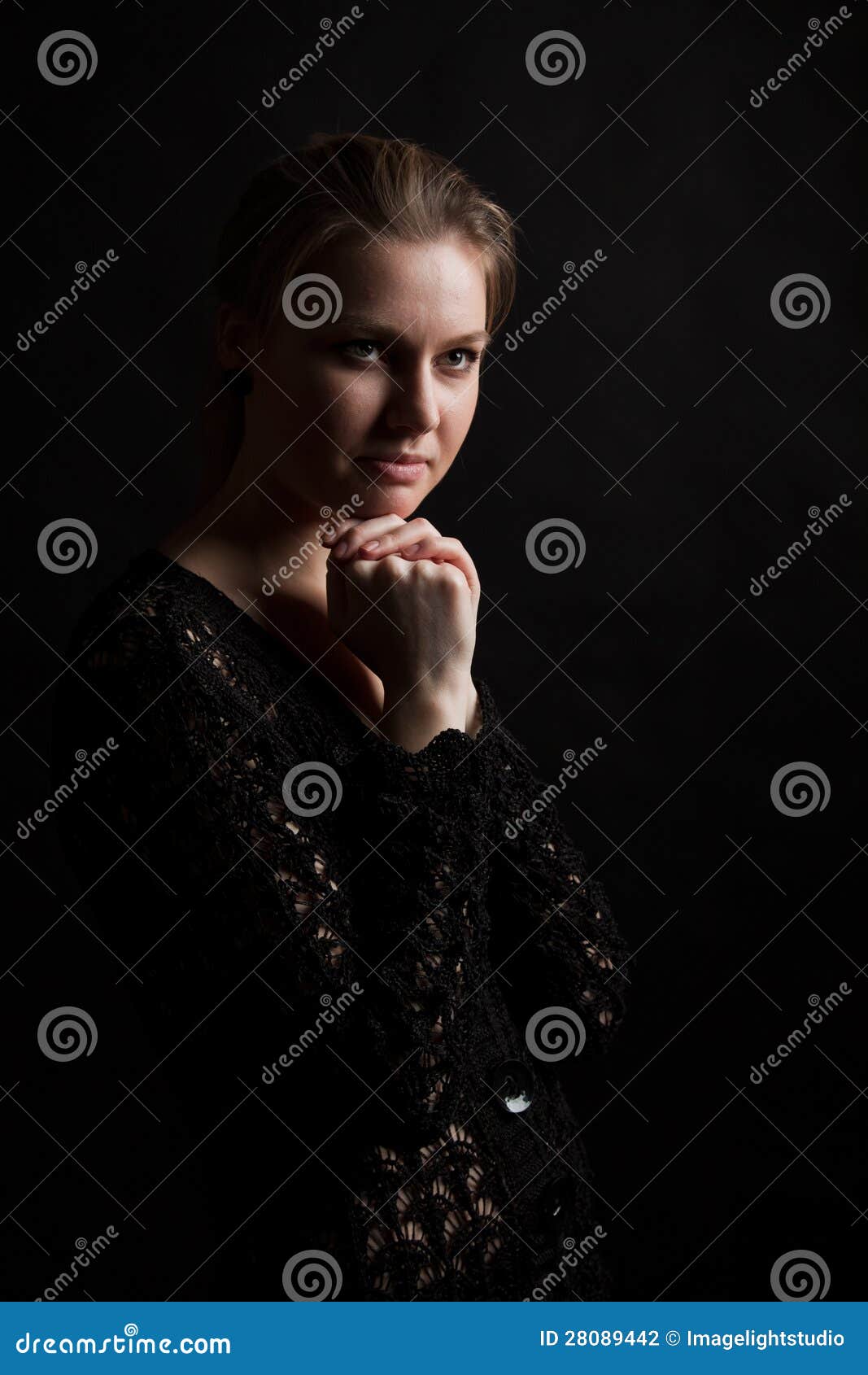 Low Key Portrait of Young Woman Stock Photo - Image of body, woman ...