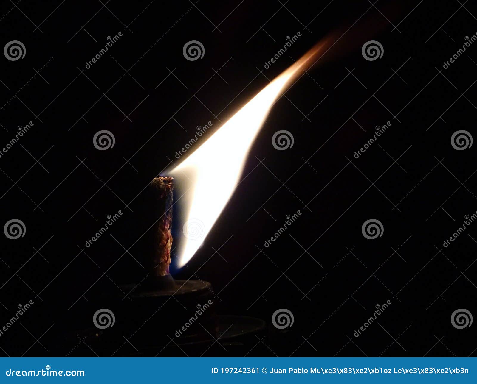 Low Key Torch Flame Light Isolated in Black Background Stock Image ...