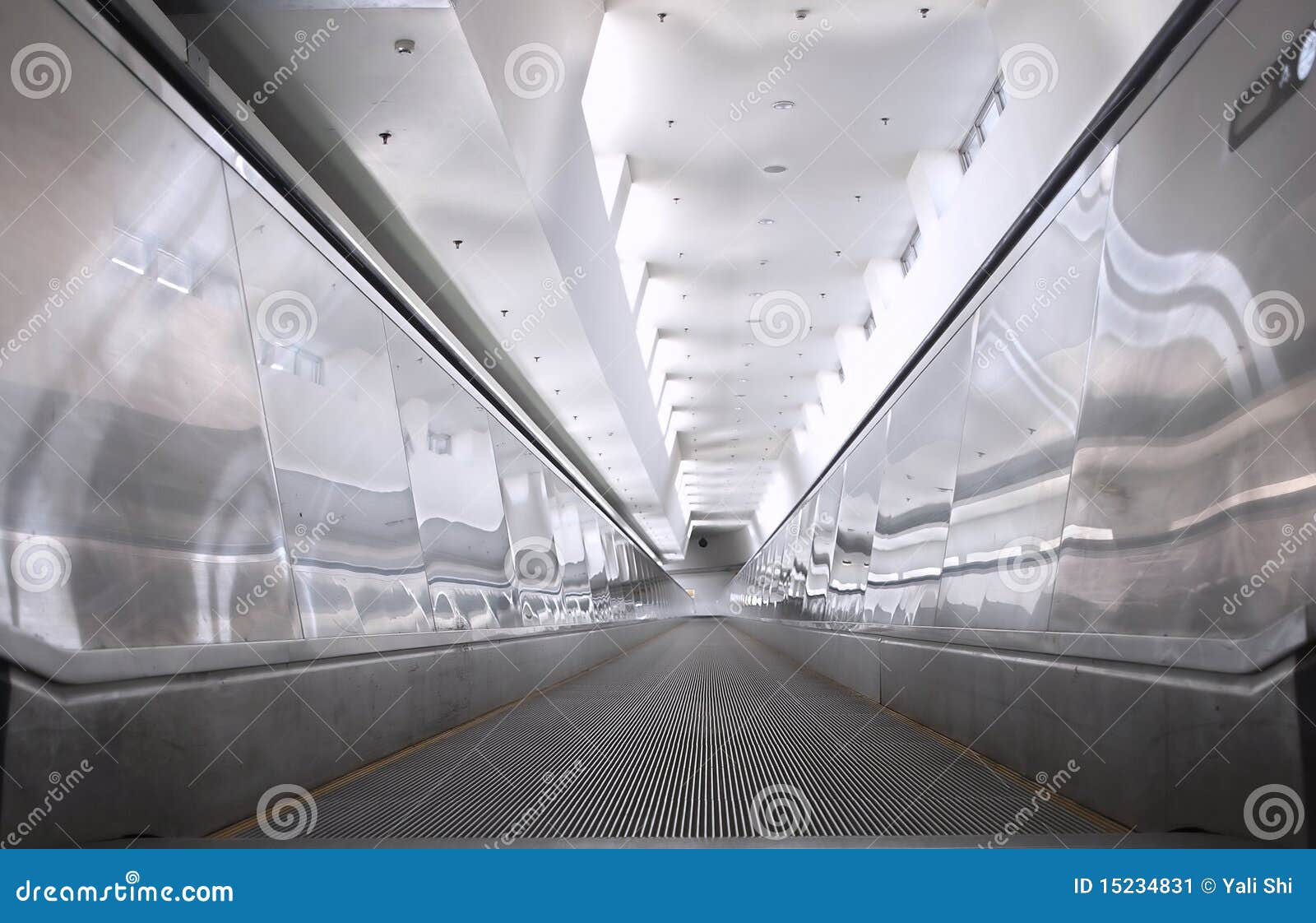 Low Level View of Escalator Stock Image - Image of ceiling, distance ...