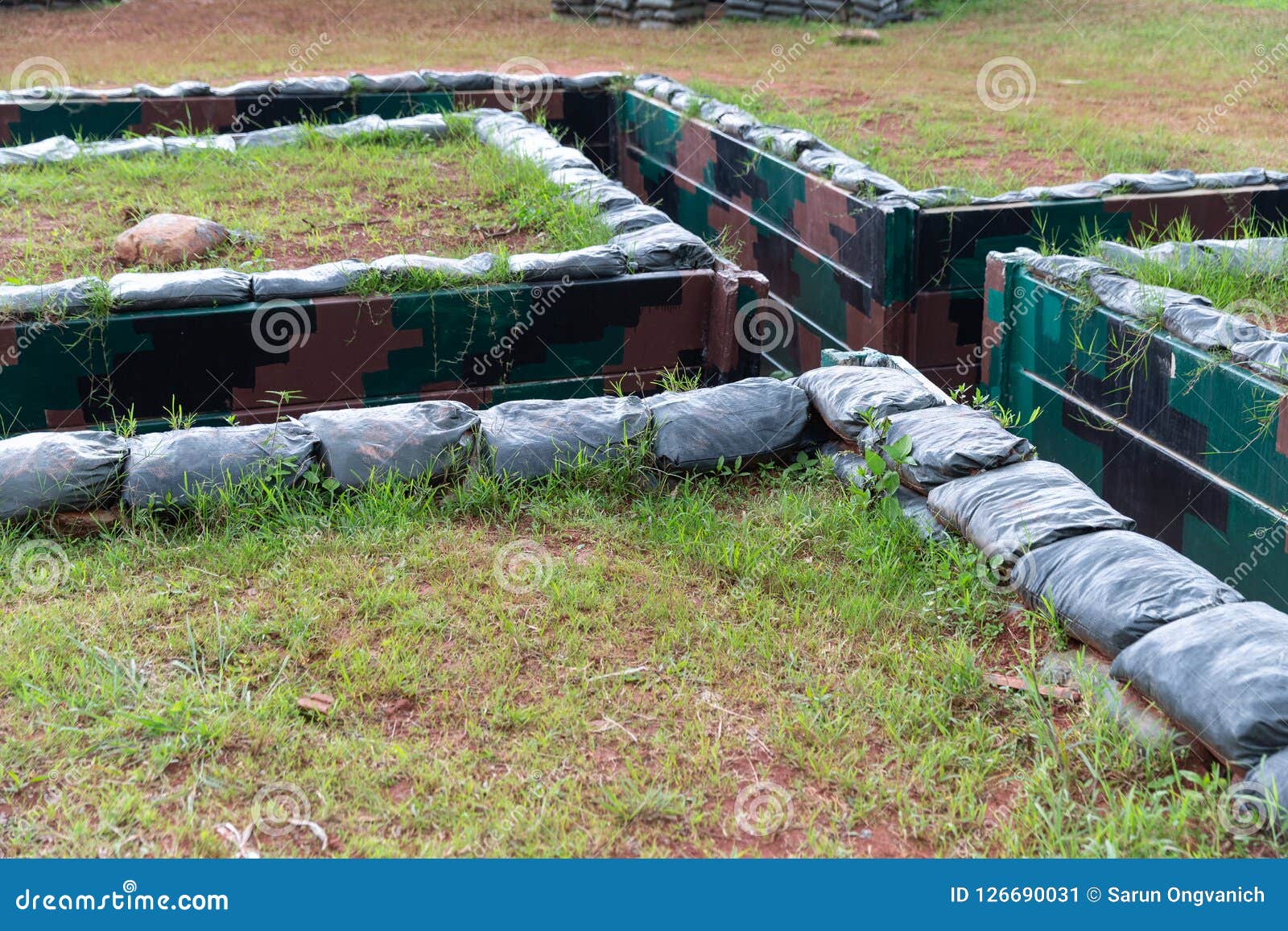 Low Level Bunker Walkway in the Ground Used in War. Stock Image - Image ...