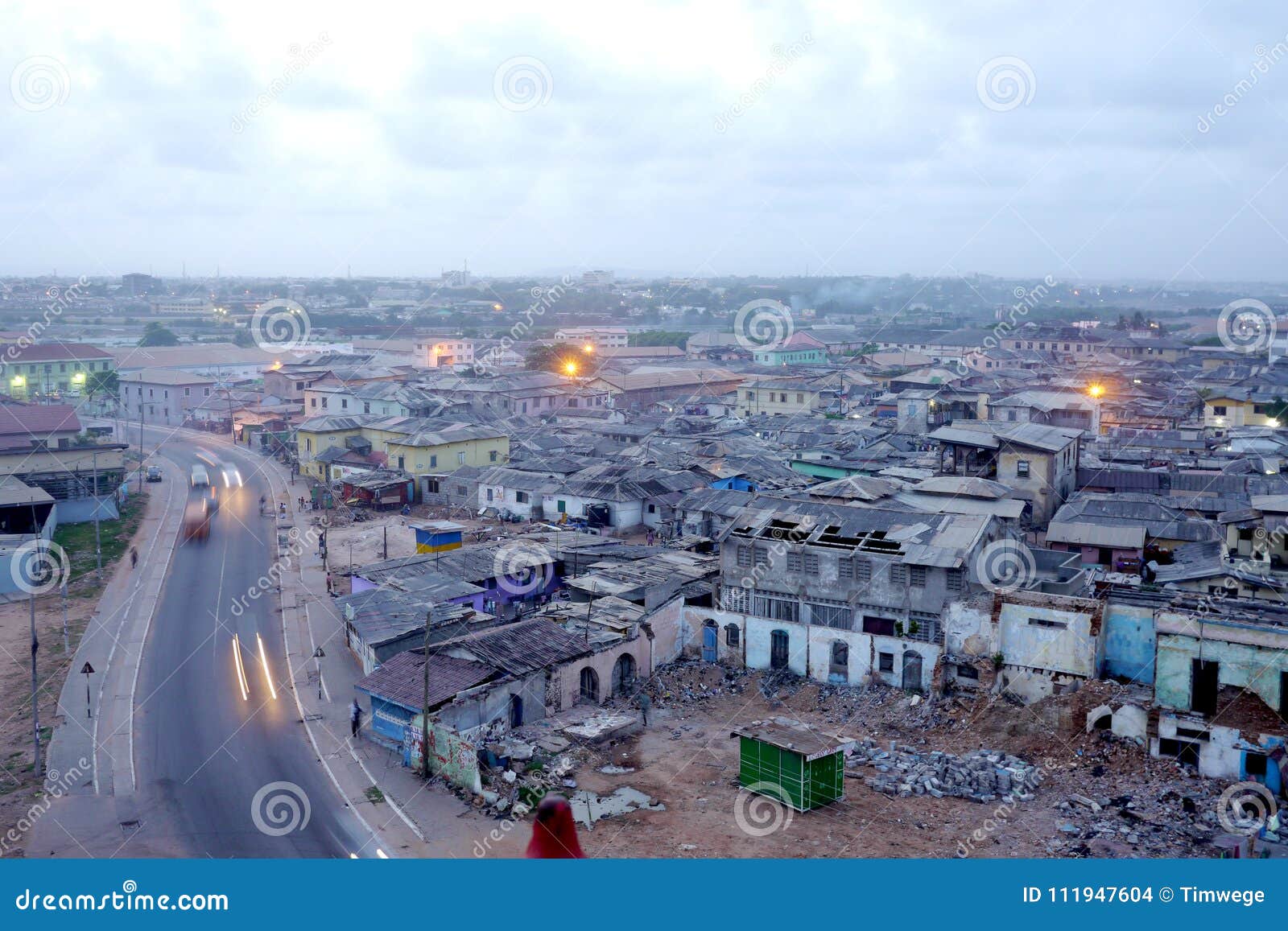 View Across Downtown Accra, Ghana in Evening Light Editorial Stock ...
