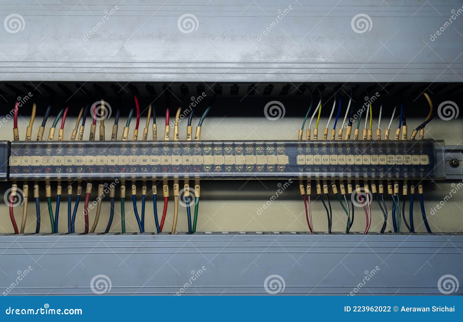 Electrode Connection Point with Many Cable. Stock Photo - Image of ...