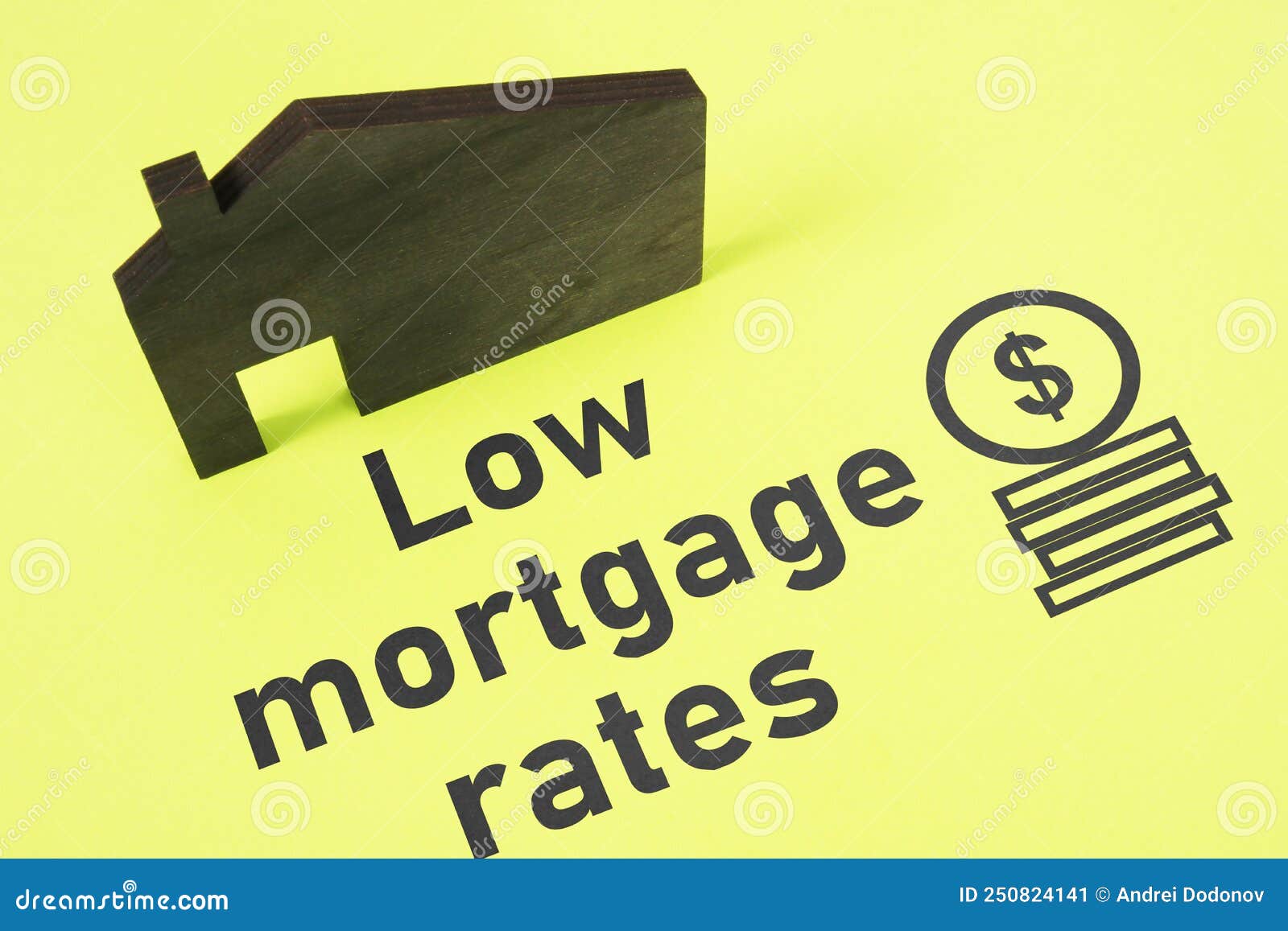 Low Mortgage Rates is Shown Using the Text Stock Image - Image of ...