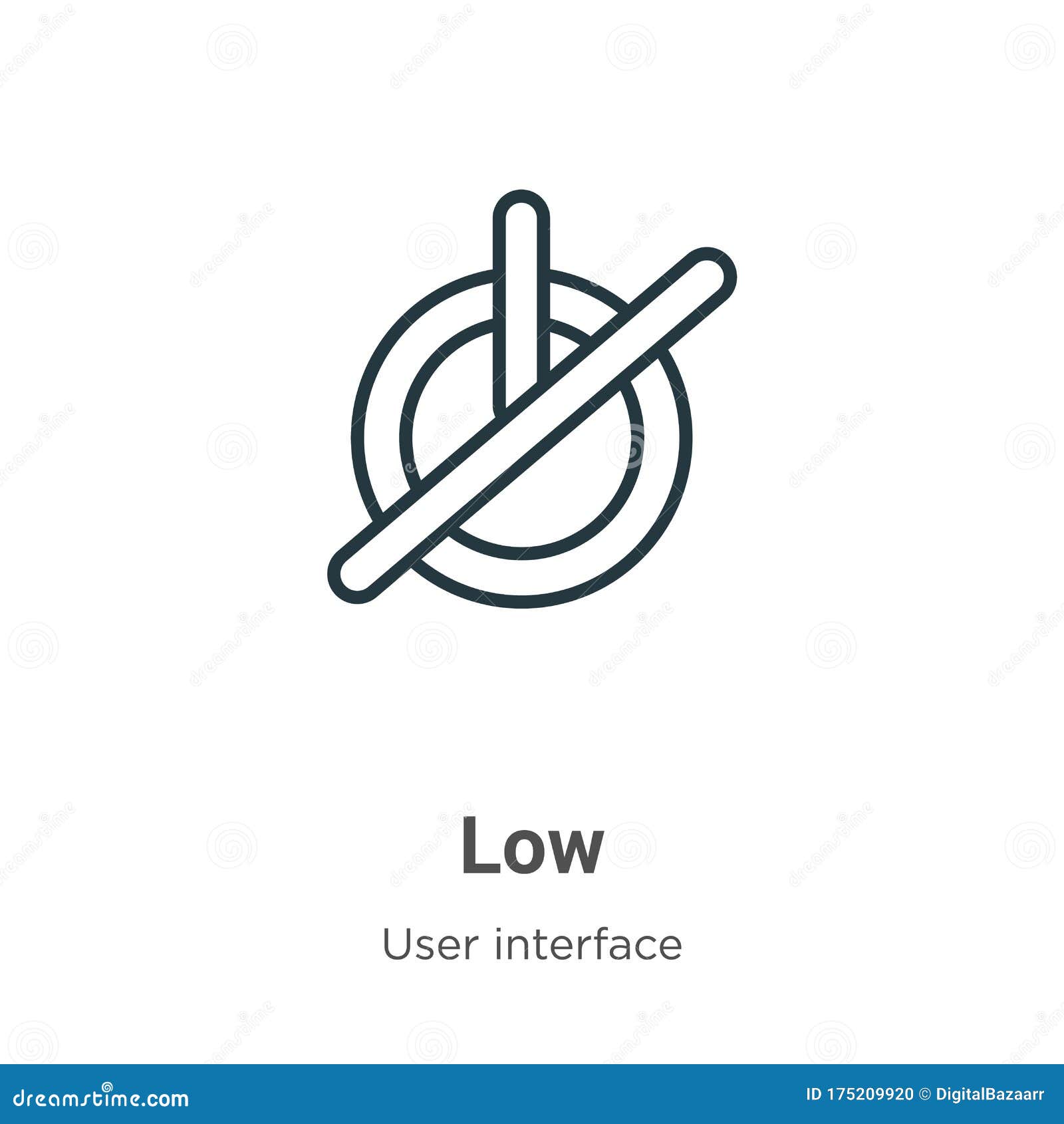 Low Outline Vector Icon. Thin Line Black Low Icon, Flat Vector Simple ...